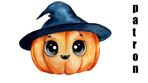 Holiday Watercolor Pumpkin Witchy Poo Patron | Theartsherpa - The Art ...