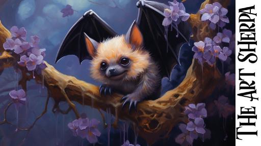 Cute Fantasy Bat Creature 🌟🎨 How To Paint Acrylics F: Paint Night At ...