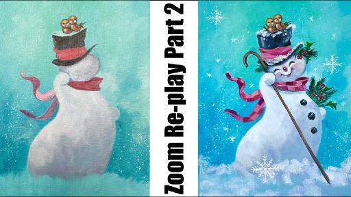 How To Paint A Draw A Vintage Snowman Part 2🌟 Zoom Patron Replay 🌟 ...