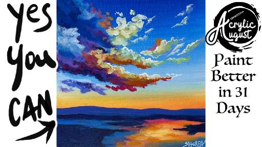 Sky And Clouds 🌟🎨 How To Draw And Paint Tutorial For Beginners: Acrylic ...
