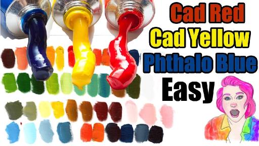Easy Primary Colors How To Color Mix | Cad Red, Cad Yellow, Phthalo ...
