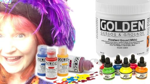 #Bigartquest #15 Absorbent Ground Golden Paints High Flow Paint +Fw ...