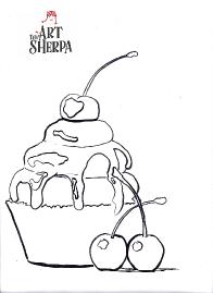 Cherry Cupcake Traceable - The Art Sherpa Community | The Art Sherpa