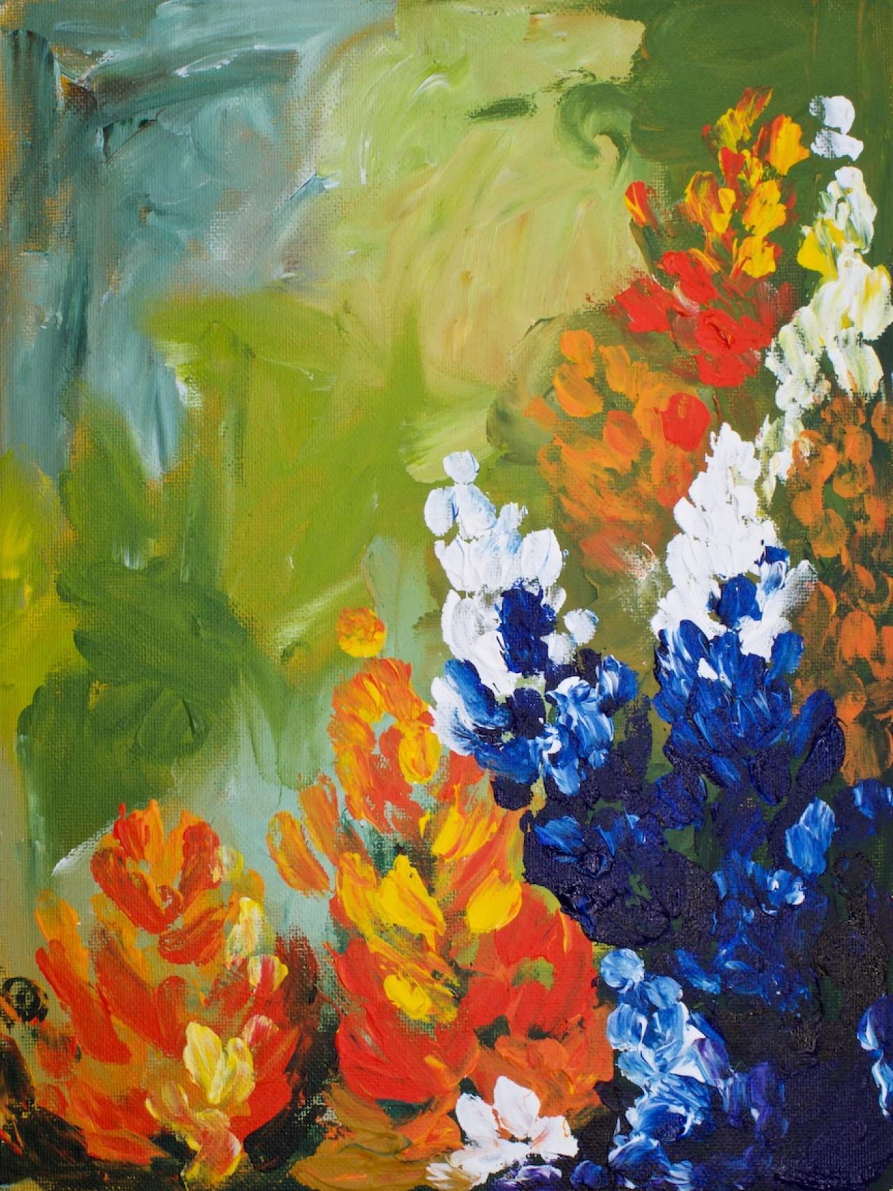 Finger Painting Bluebonnet Flowers Abstract - Gallery - The Art Sherpa ...