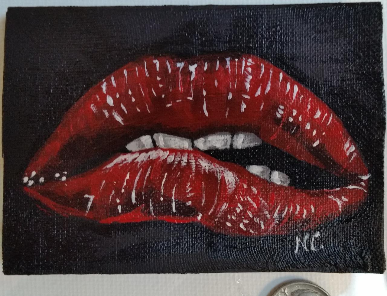 Rocky Horror Lips Tutorial ATC - Gallery - NancyCarol | The Art Sherpa