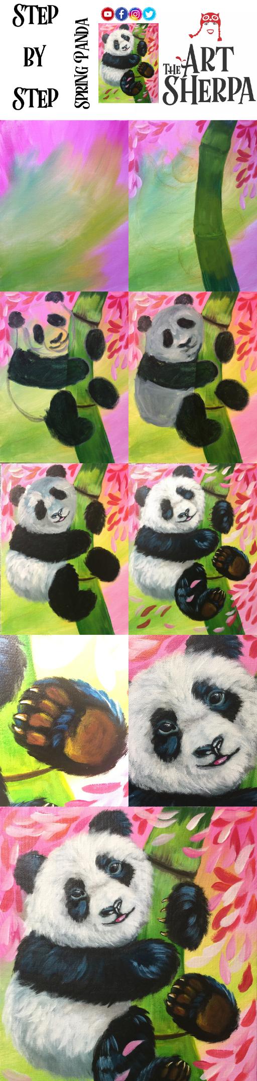 Step By Step How To Paint The Spring Panda Info Graphic - Gallery - The ...