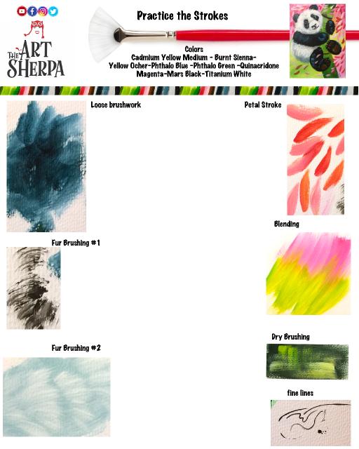 Practice The Acrylic Paint Strokes Art Guide For Beginners Spring Panda ...