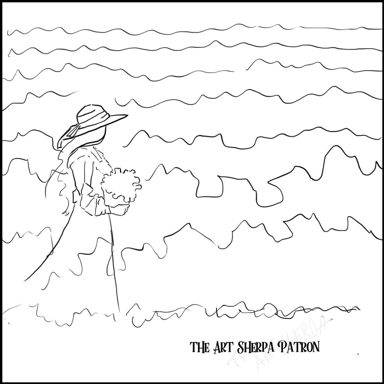 Patrons Exclusive Traceable Girl In Flowers - Gallery - The Art Sherpa ...