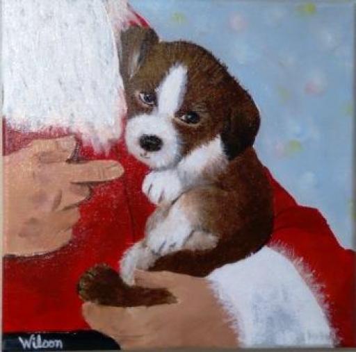 Santa With Puppy - Gallery - Gail Wilson | The Art Sherpa