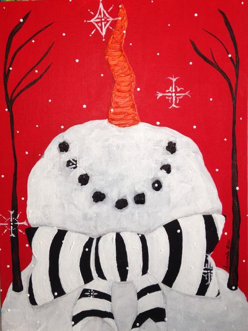 Snowman Catching Snowflakes - Gallery - DonnaF | The Art Sherpa