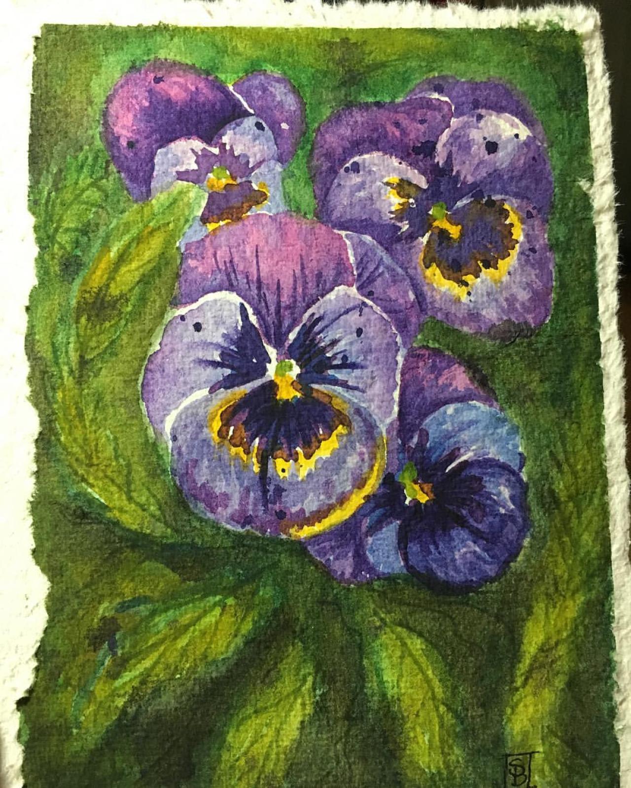 Pansies Watercolor 1 21 19 - Gallery - sbergeron00 | The Art Sherpa