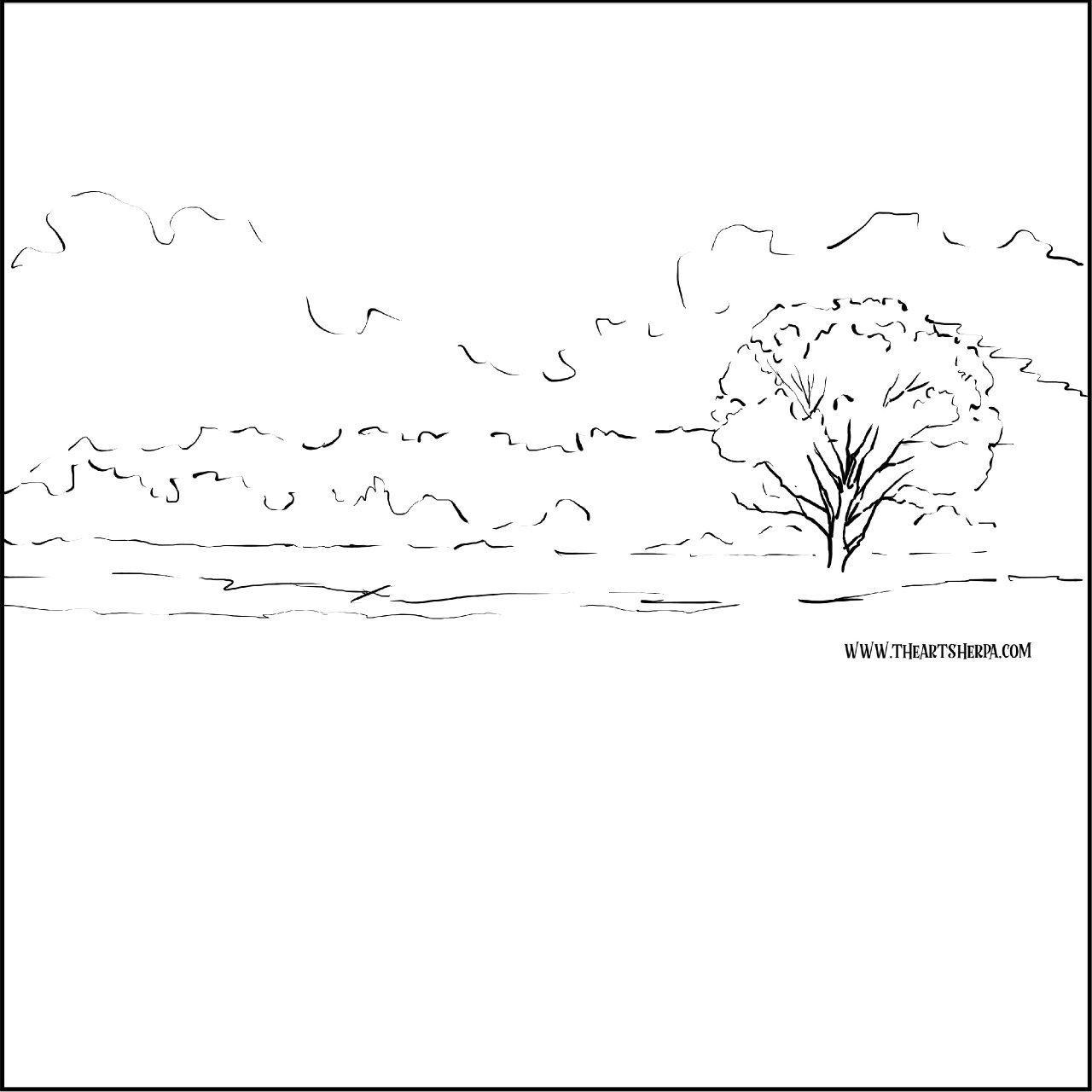 Dawn Bloom Landscape Traceable - The Art Sherpa Community | The Art Sherpa