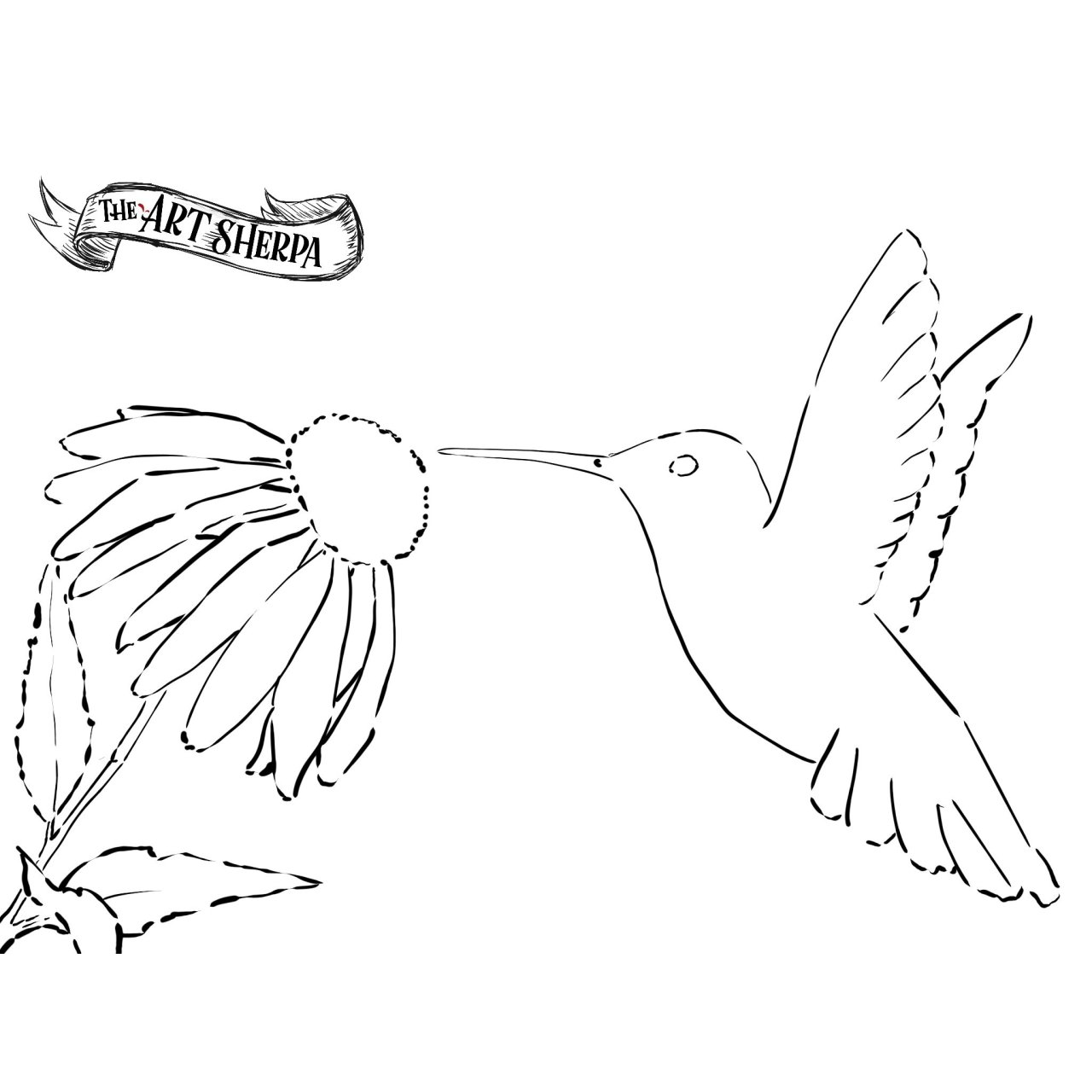 tas220227 Hummingbird Flower - The Art Sherpa Community | The Art Sherpa