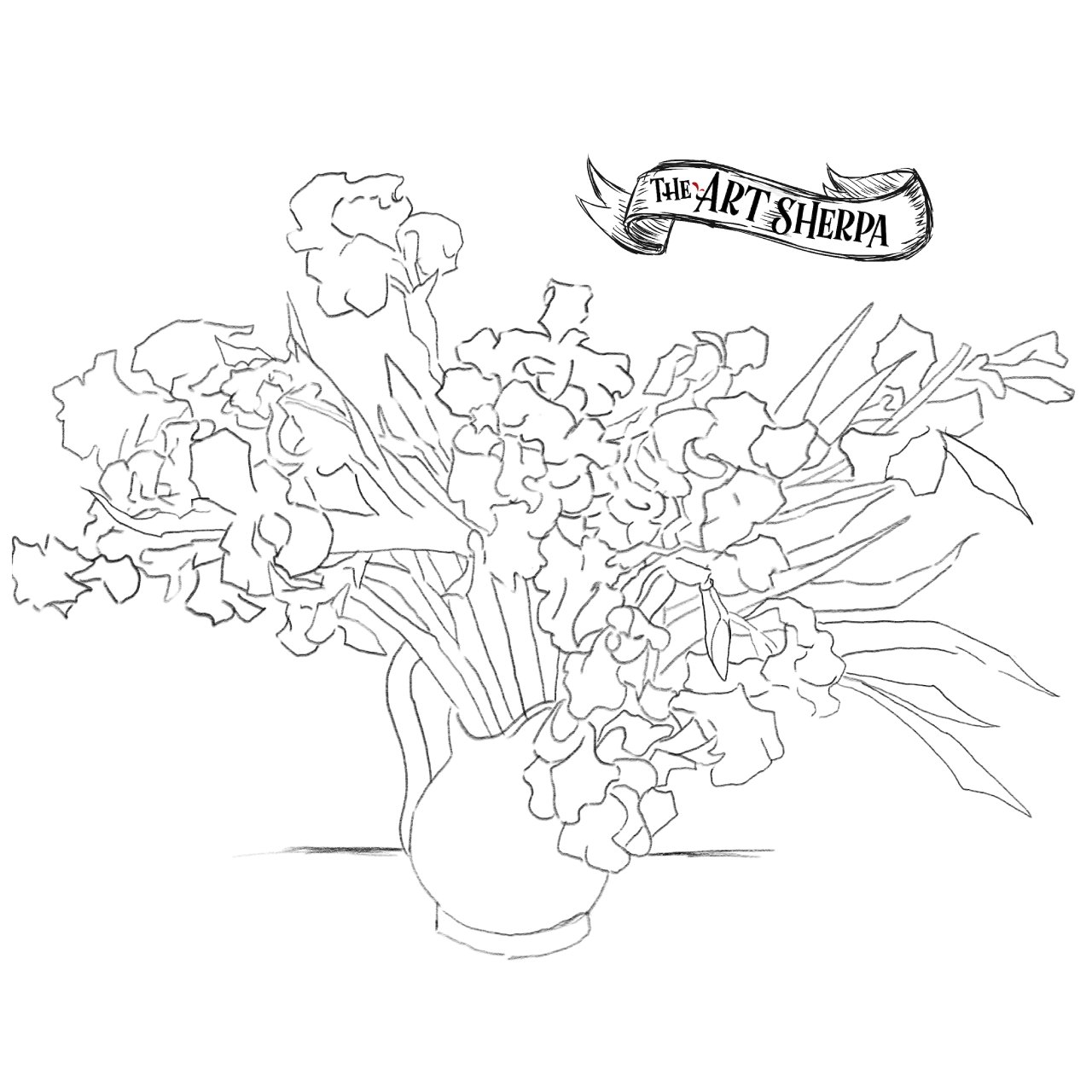 Traceable Van Gogh Iris Vase .Jpg - The Art Sherpa Community | The Art ...