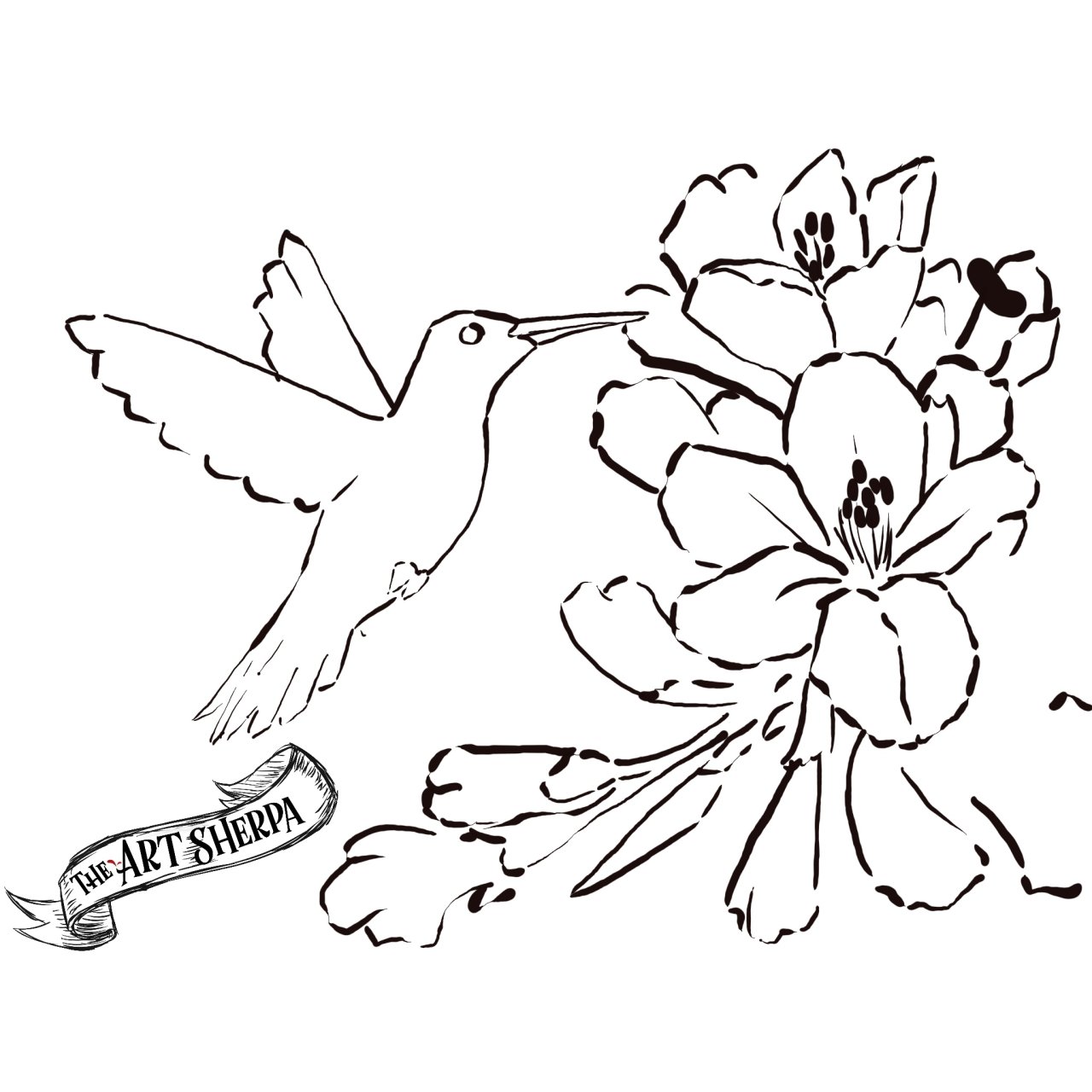 Hummingbird And Pink Hibiscus Flower - The Art Sherpa Community | The ...