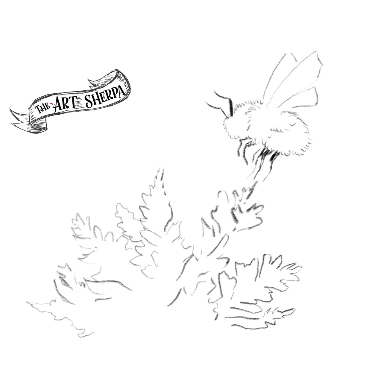 Bee And Flower Watercolor Traceable - The Art Sherpa Community | The ...