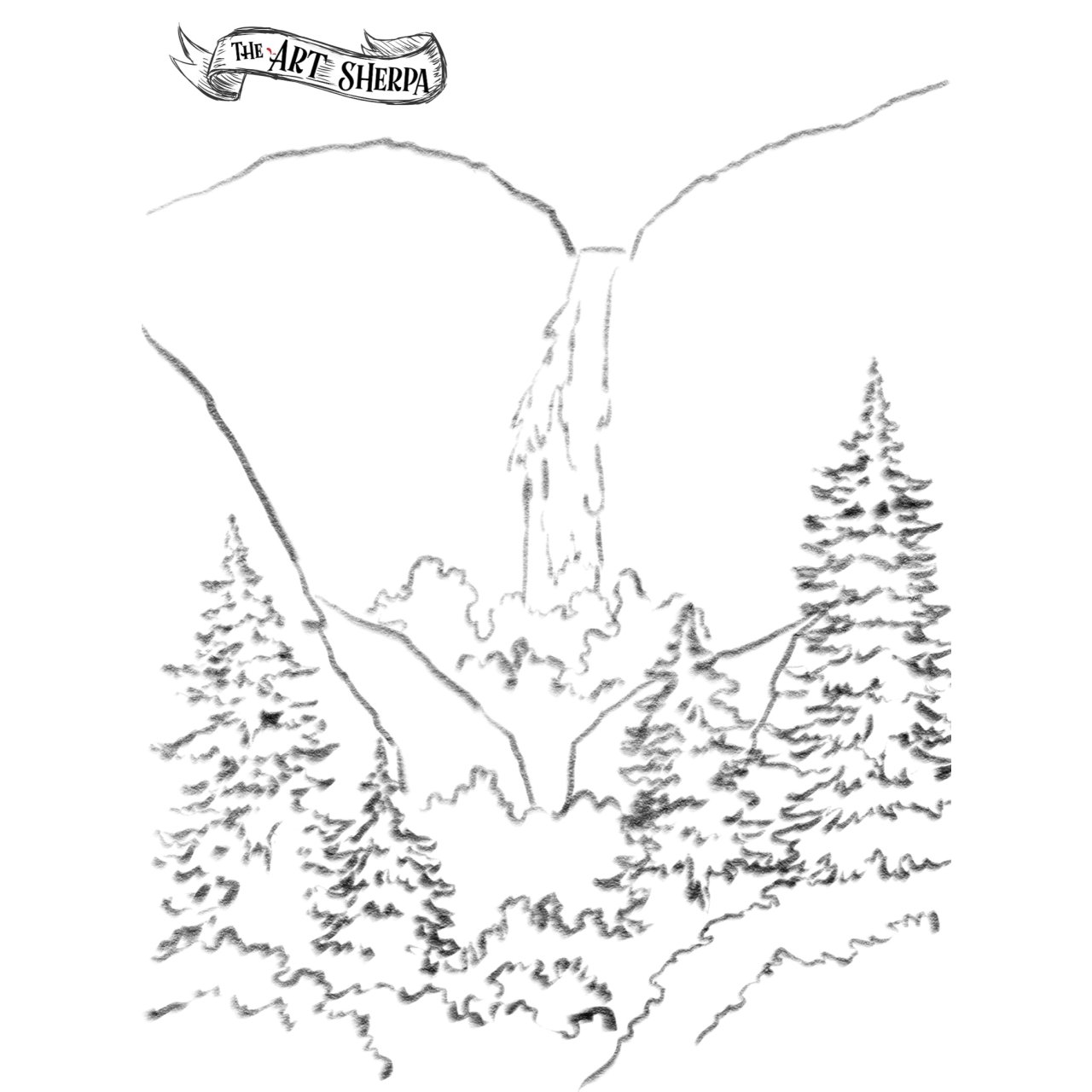 Easy Yosemite Waterfall Traceable - The Art Sherpa Community | The Art ...