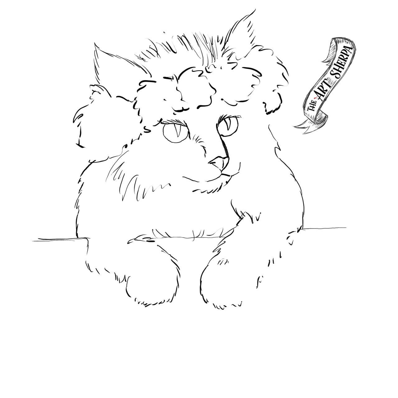 Kitten Cat With Flower Crown Traceable Watercolor Wednesday - The Art ...