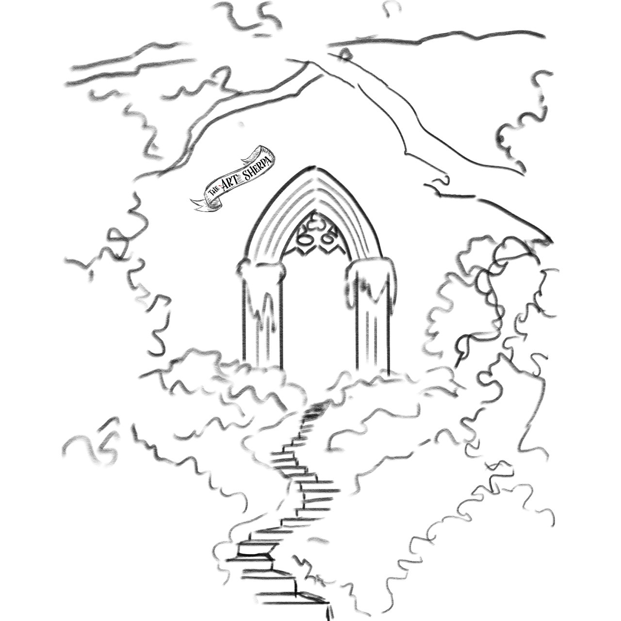 Fantasy Night Garden Forest Landscape Traceable - The Art Sherpa ...