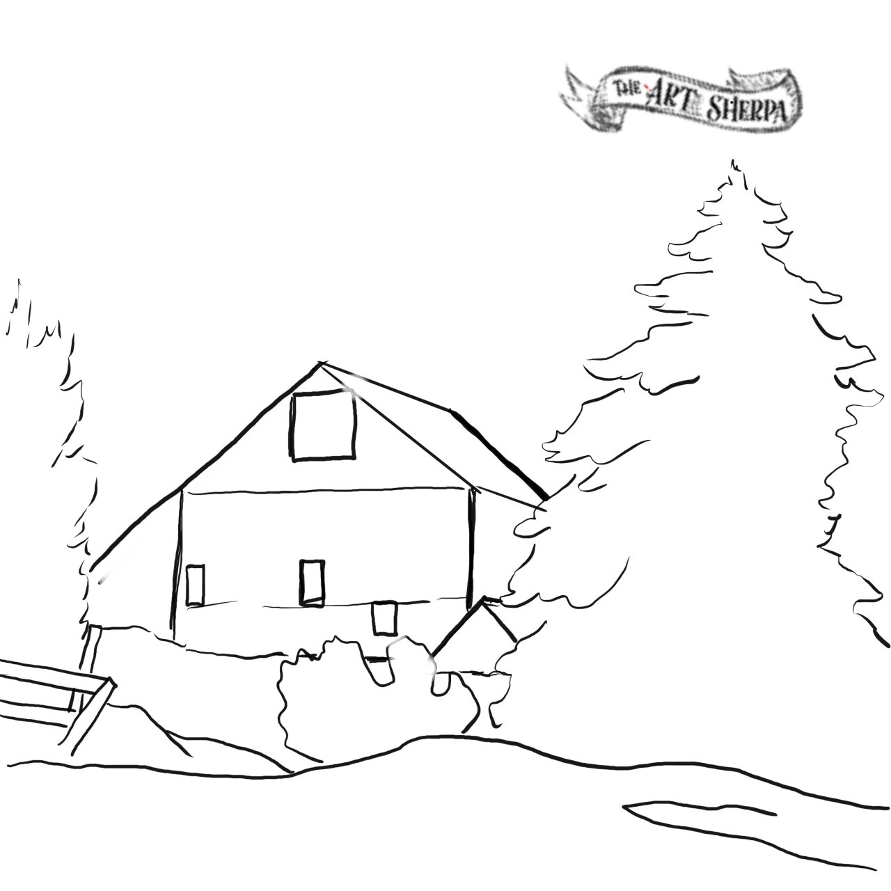 Winter Red Barn - The Art Sherpa Community | The Art Sherpa