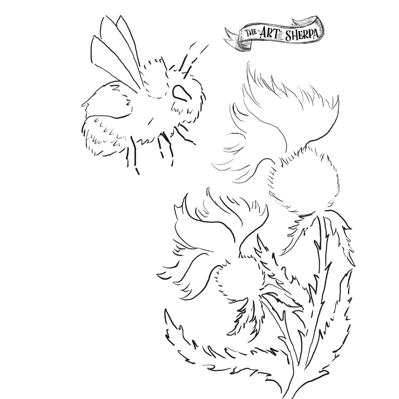 Fuzzy Bumble Bee And Thistle - The Art Sherpa Community | The Art Sherpa