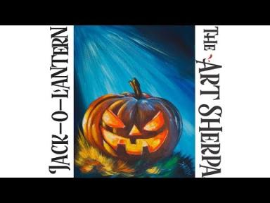 How To Paint Acrylic On Canvas Spooky Pumpkin LIVE Beginner Art ...