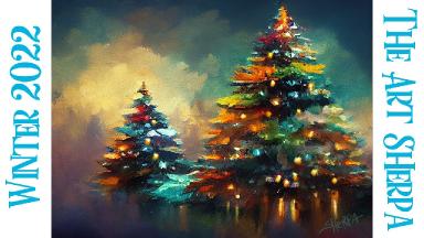 Christmas Trees Glowing Lights How To Paint Acrylics For Beginners: A ...