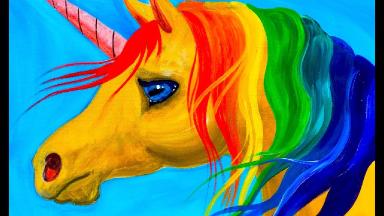 Easy Learn To Paint Rainbow Unicorn Acrylic Tutorial Beginners And KIDS ...