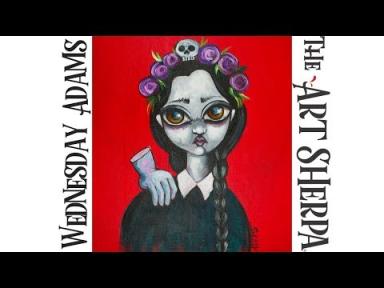 How To Paint Acrylic On Canvas Wednesday Addams | The Art Sherpa