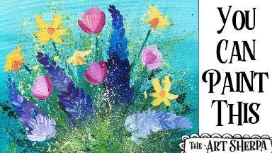 Easy Abstract Flowers Acrylic Painting Tutorial Step By Step Live ...