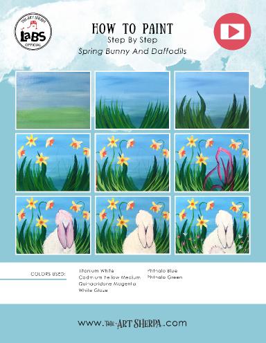 Simple Spring Bunny And Daffodils Acrylic Painting For Beginners | The ...
